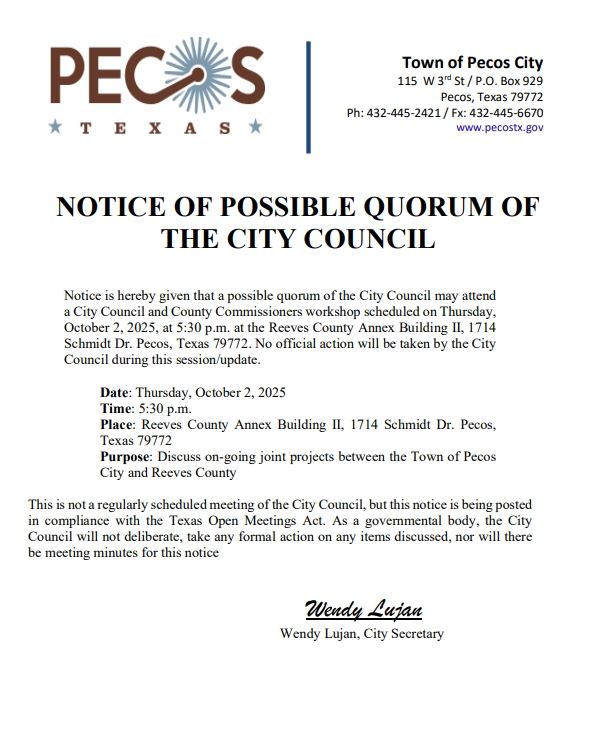 Pecos City, TX | Official Website